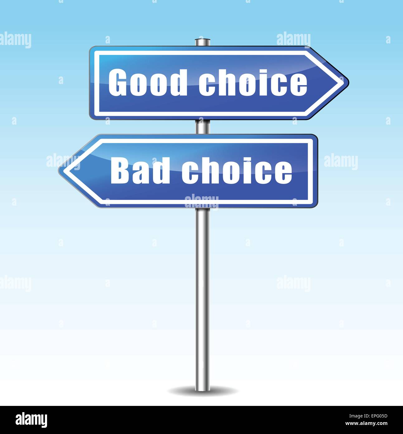 illustration of good and bad choice concept Stock Vector Image & Art ...