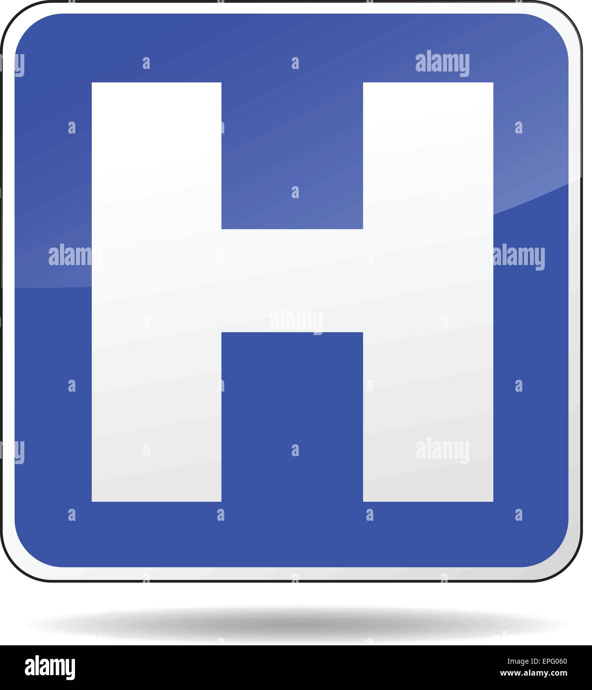 illustration of square design blue hospital sign Stock Vector Image ...