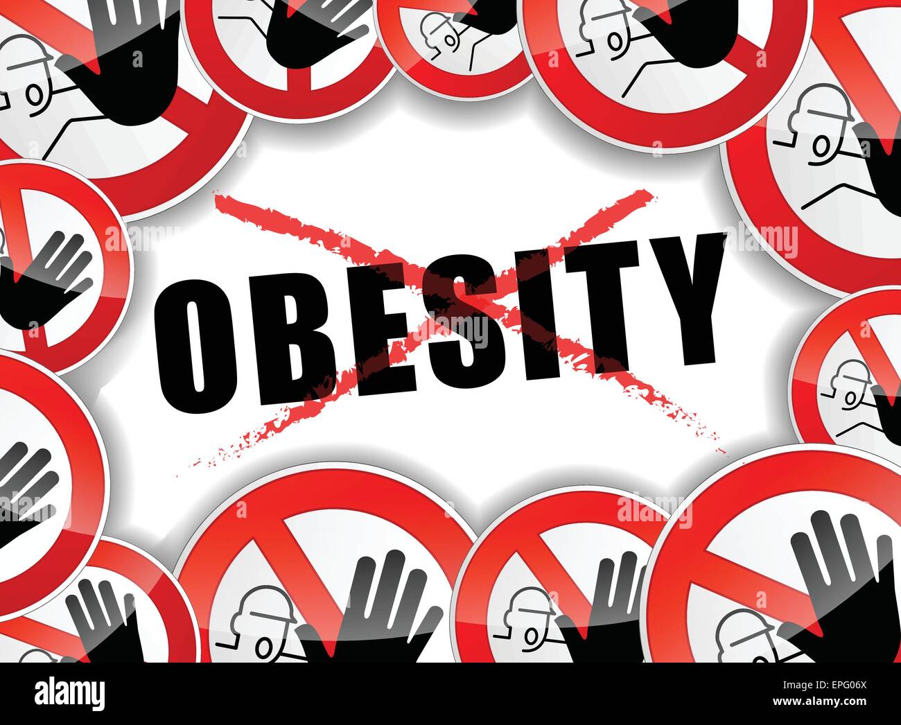 illustration of abstract design concept for no obesity Stock Vector ...
