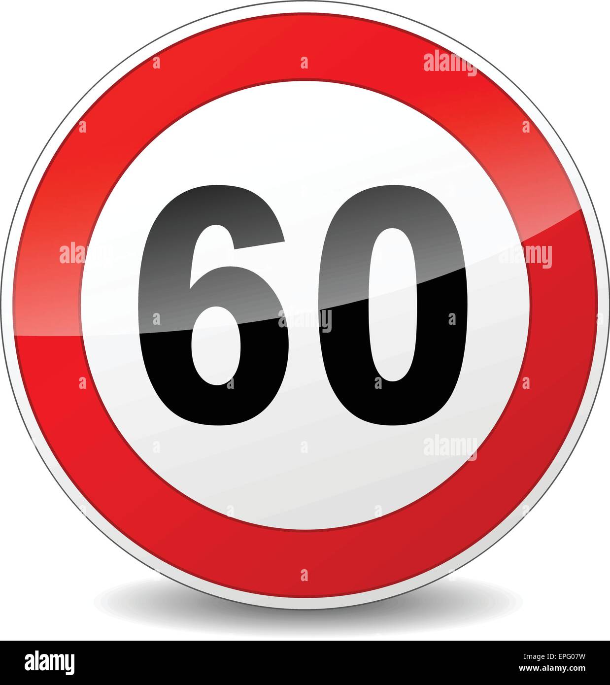 60 speed limitation road sign Stock Vector Images - Alamy