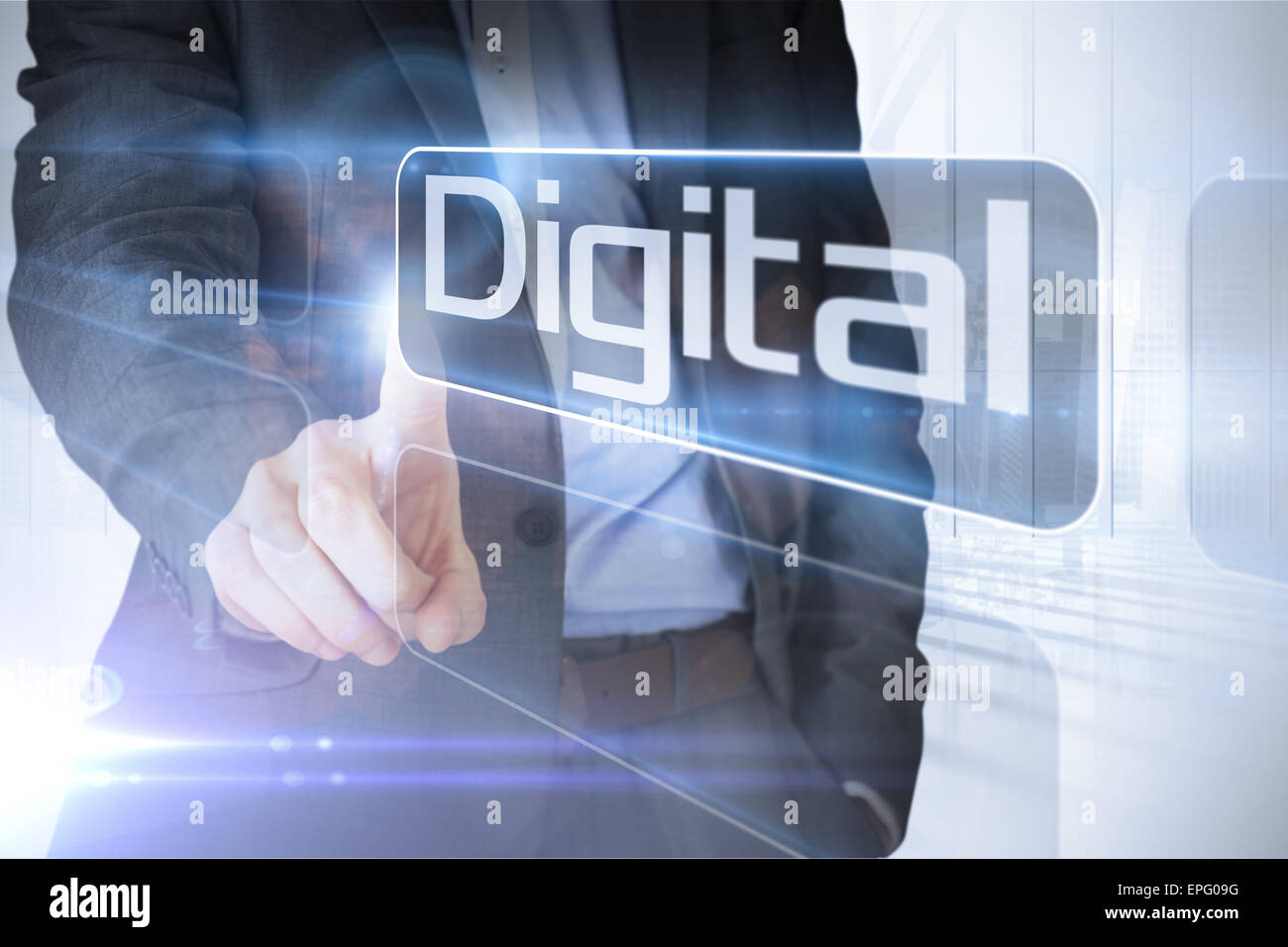 Businessman presenting the word digital Stock Photo - Alamy