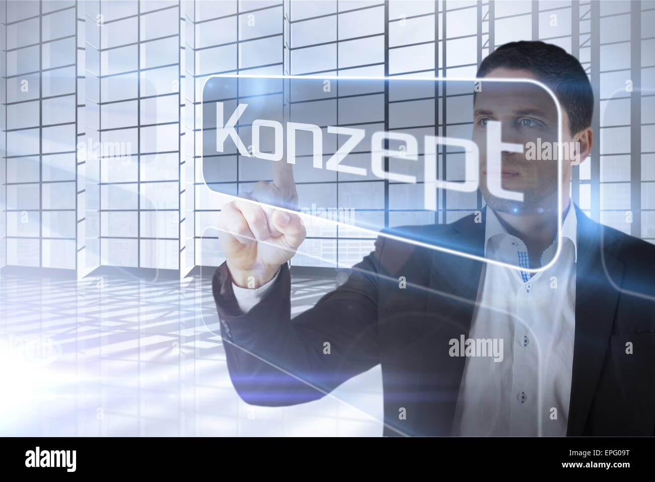 Businessman presenting the word concept in german Stock Photo - Alamy