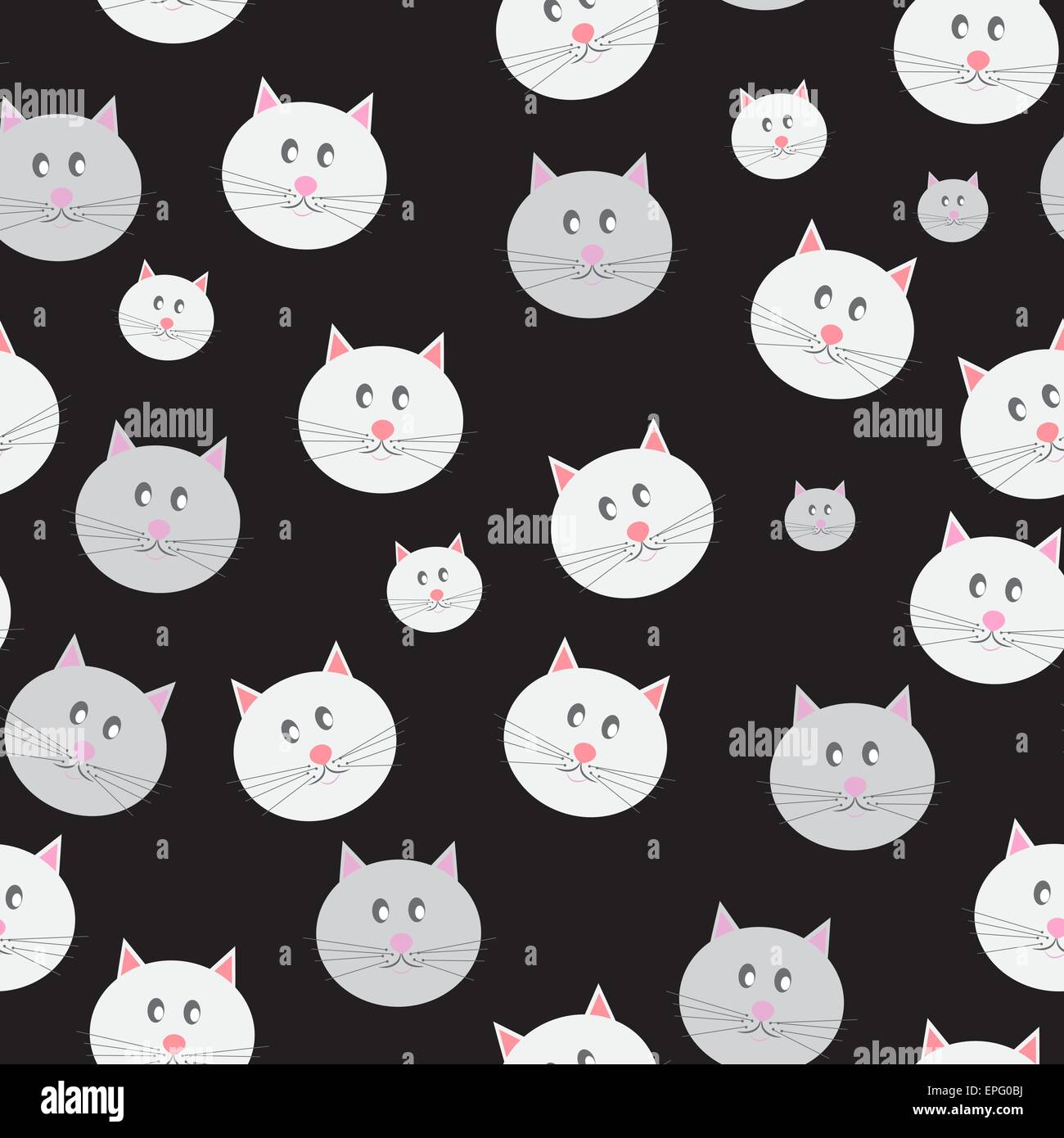 Cat Seamless Pattern Background Vector Illustration Stock Vector Image ...