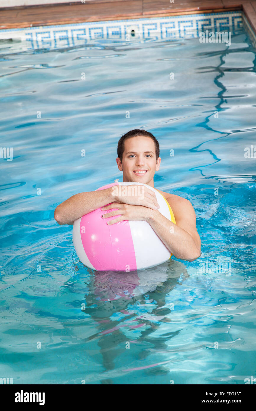 Man in the pool Stock Photo - Alamy