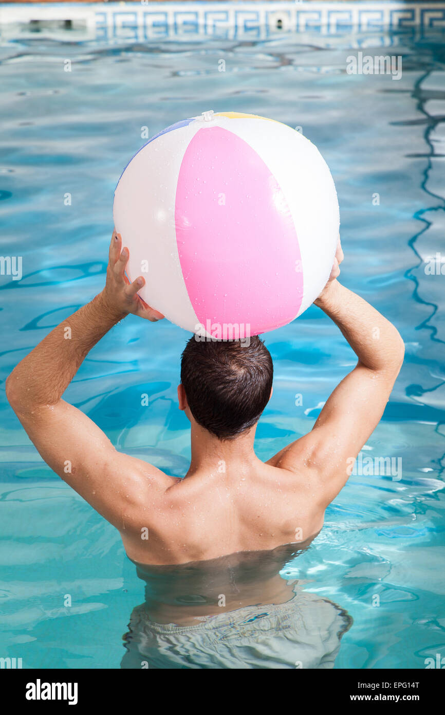 Man in the pool Stock Photo - Alamy