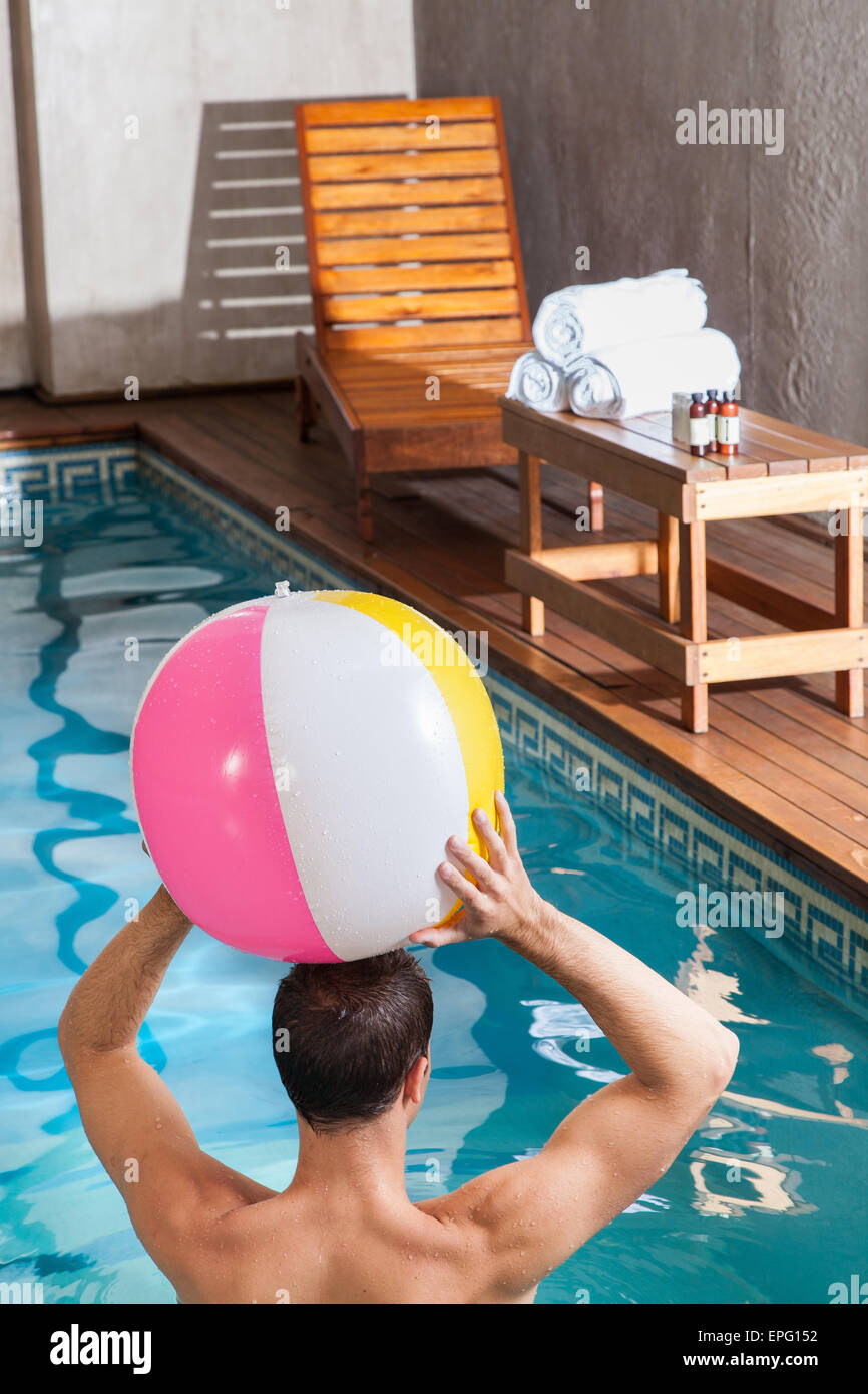 Man in the pool Stock Photo - Alamy