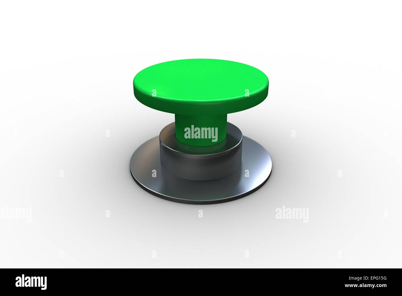 Digitally generated green push button Stock Photo - Alamy