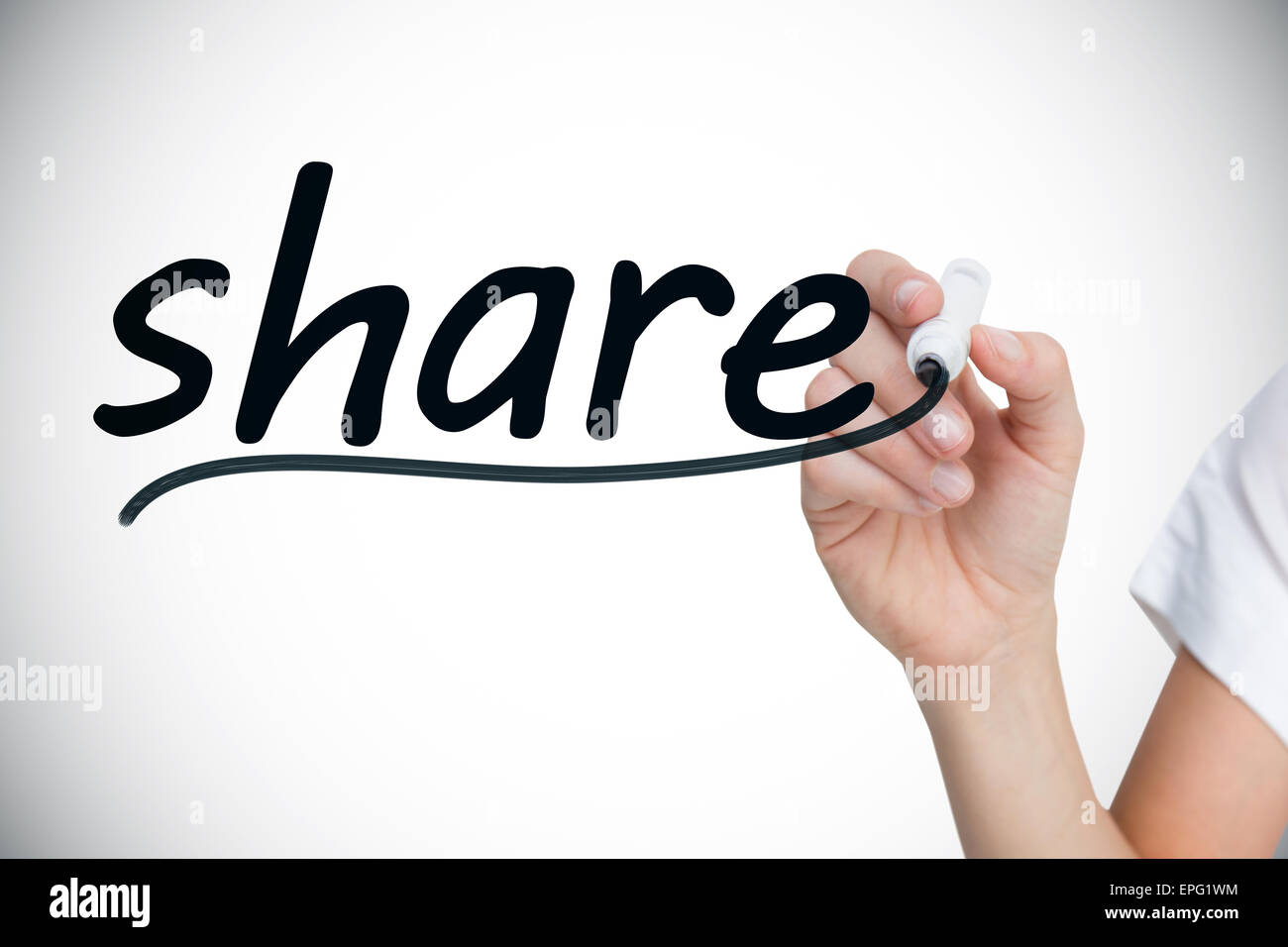 Woman holding marker sharing hi-res stock photography and images - Alamy