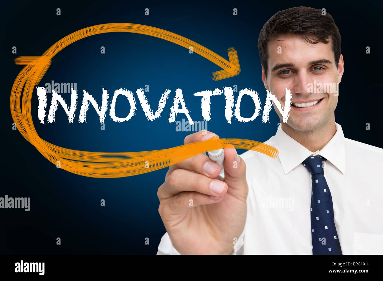 Businessman writing the word innovation Stock Photo - Alamy Businessman writing the word innovation Stock Photo - Alamy