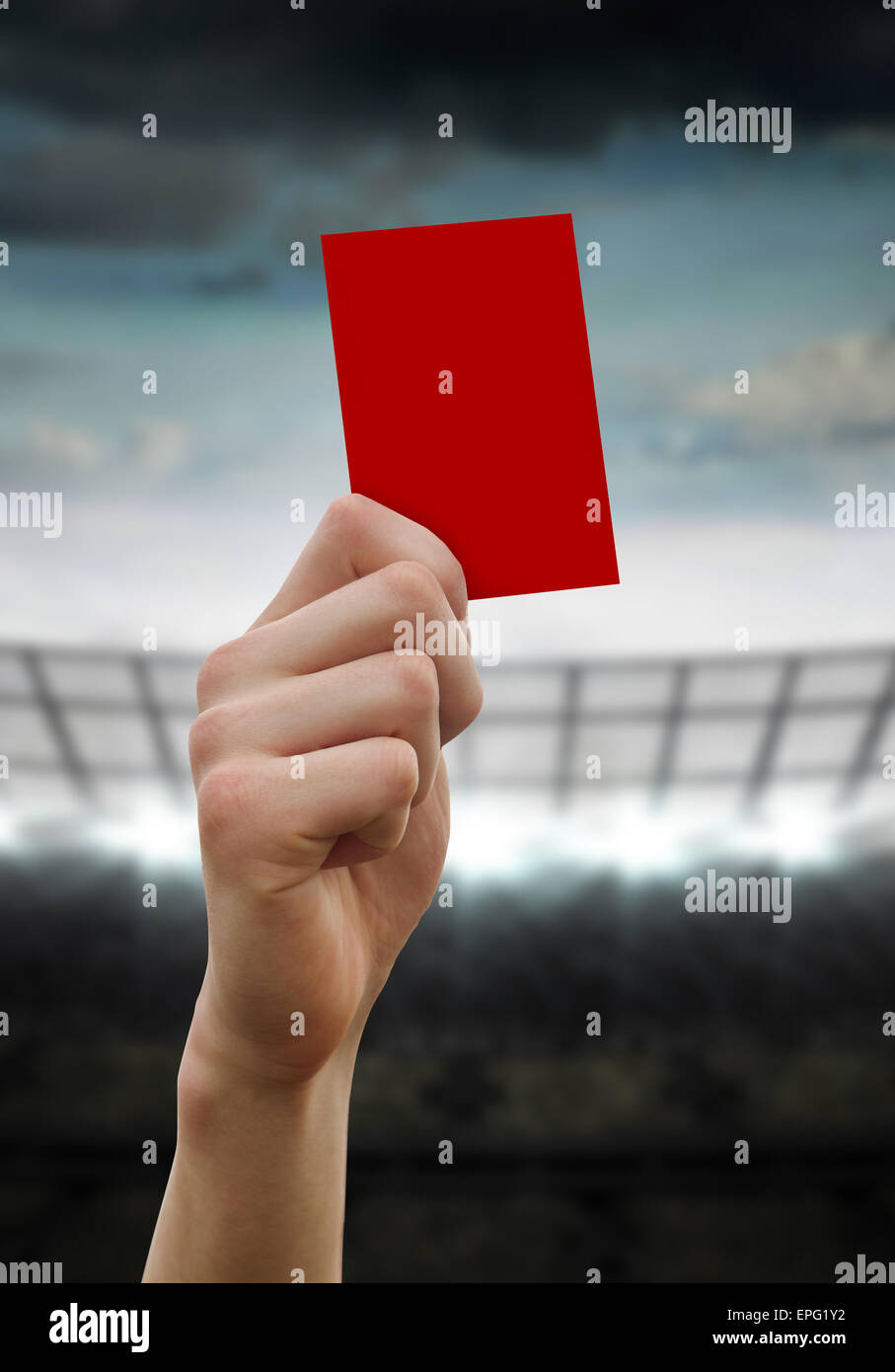 Referee holding up red card hi-res stock photography and images - Alamy