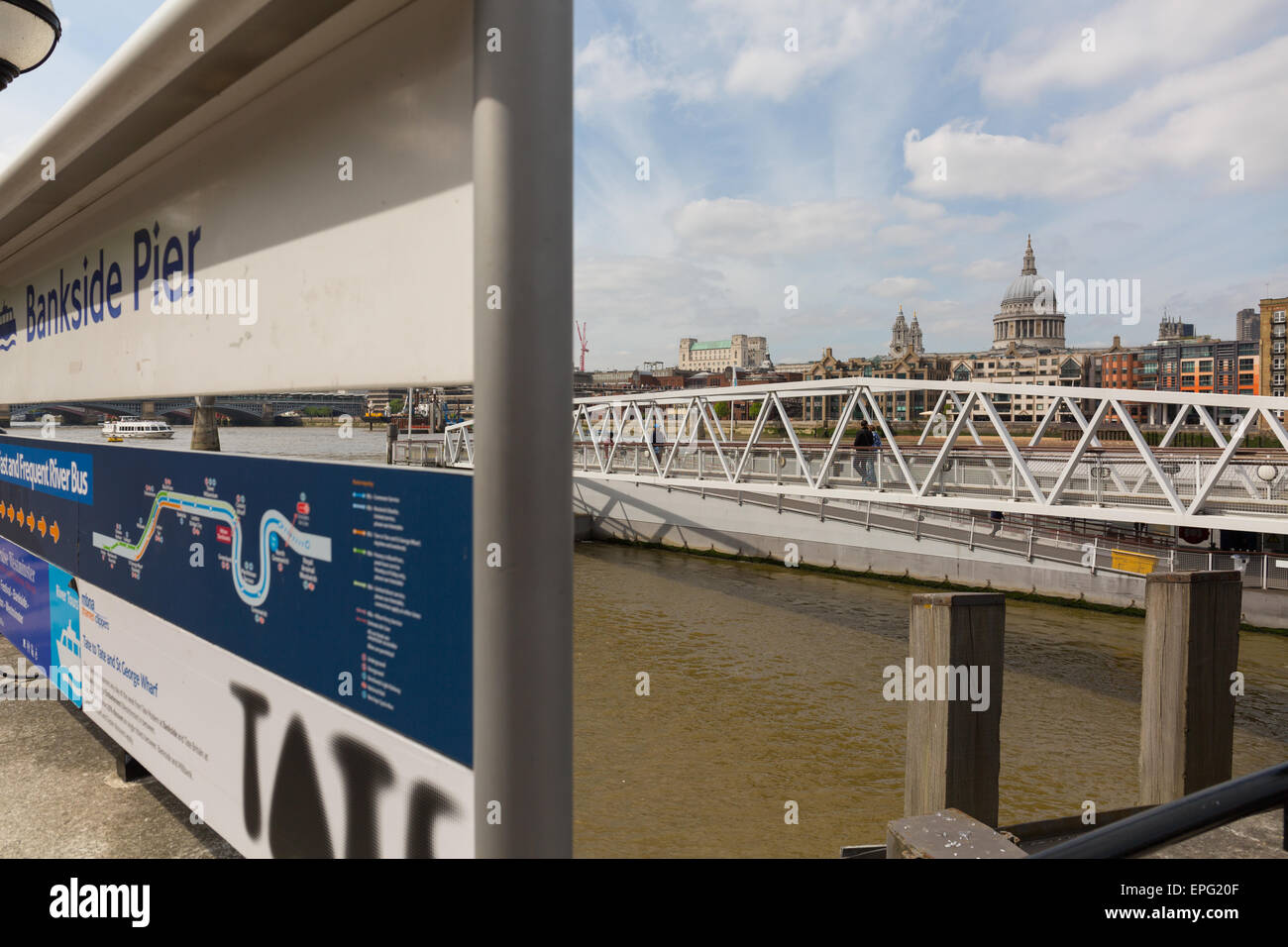 Bankside Pier sign Stock Photo - Alamy