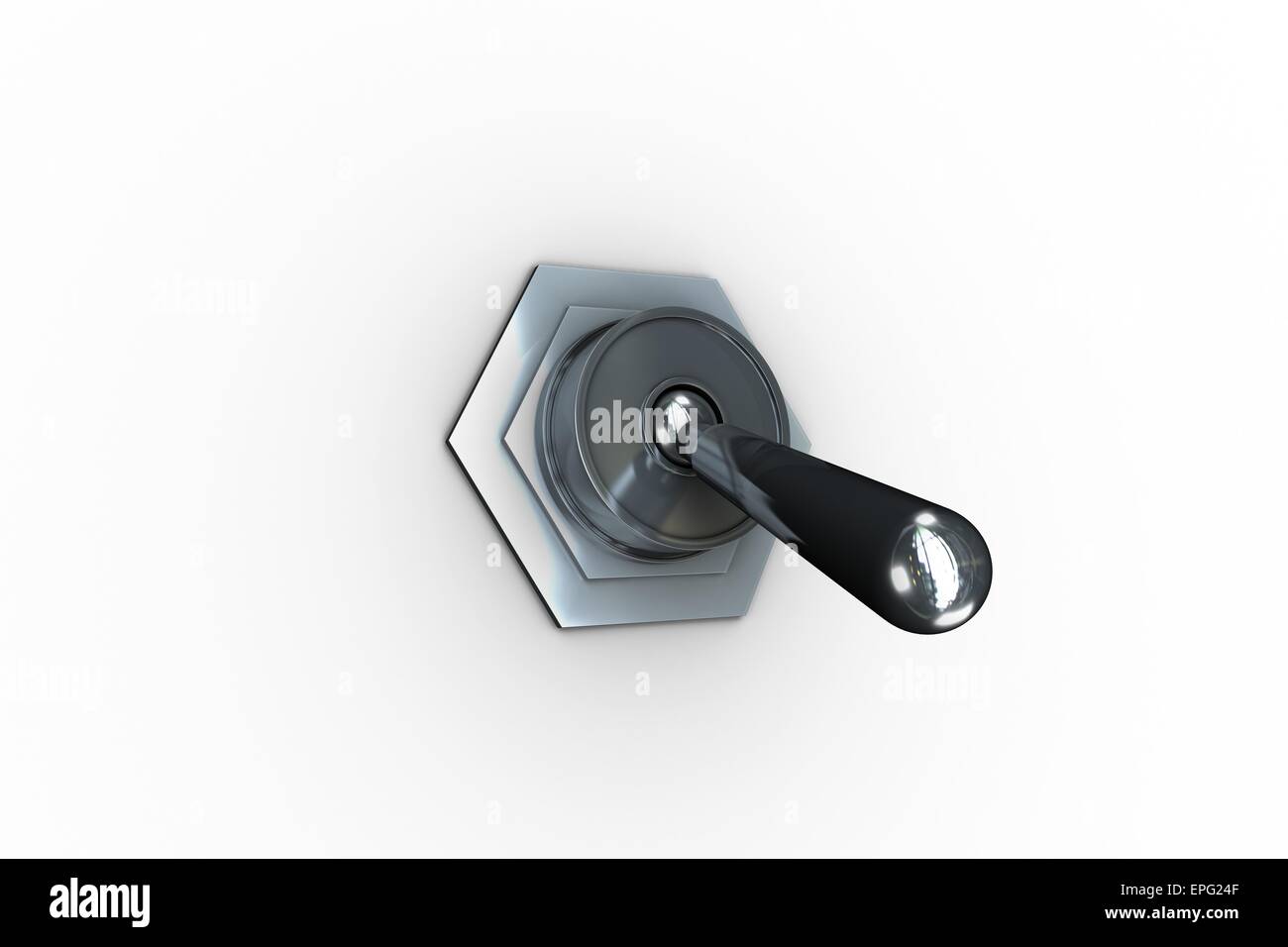 Digitally generated metal flip switch Stock Photo - Alamy