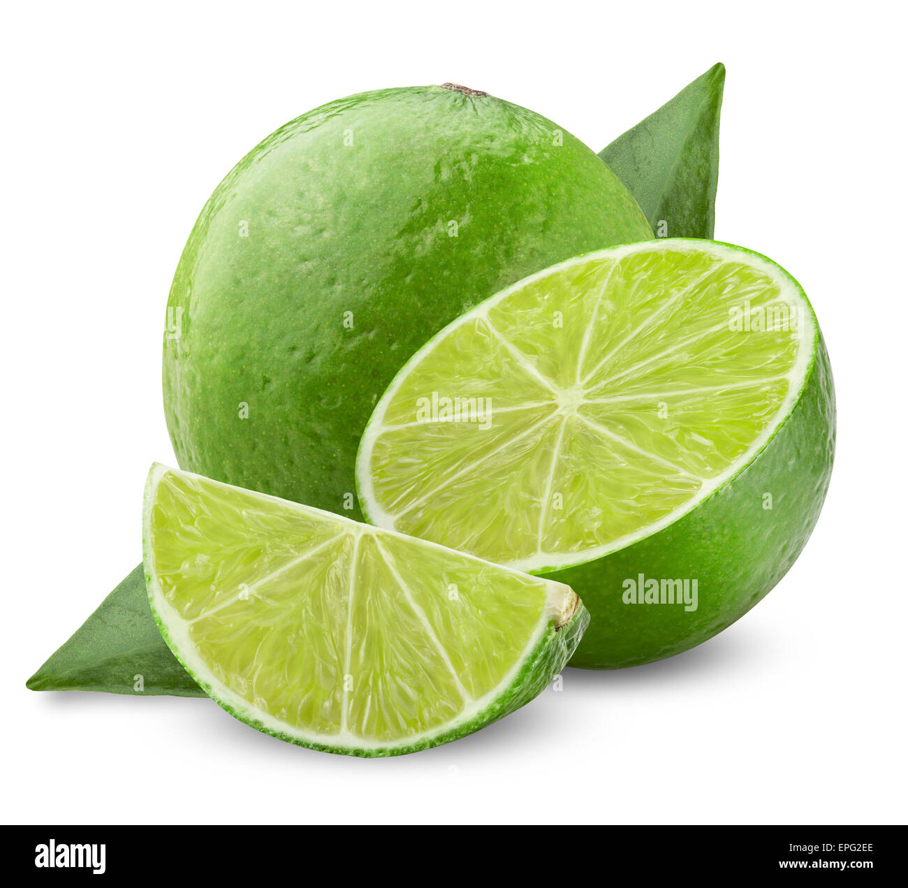 Lime with half Stock Photo - Alamy