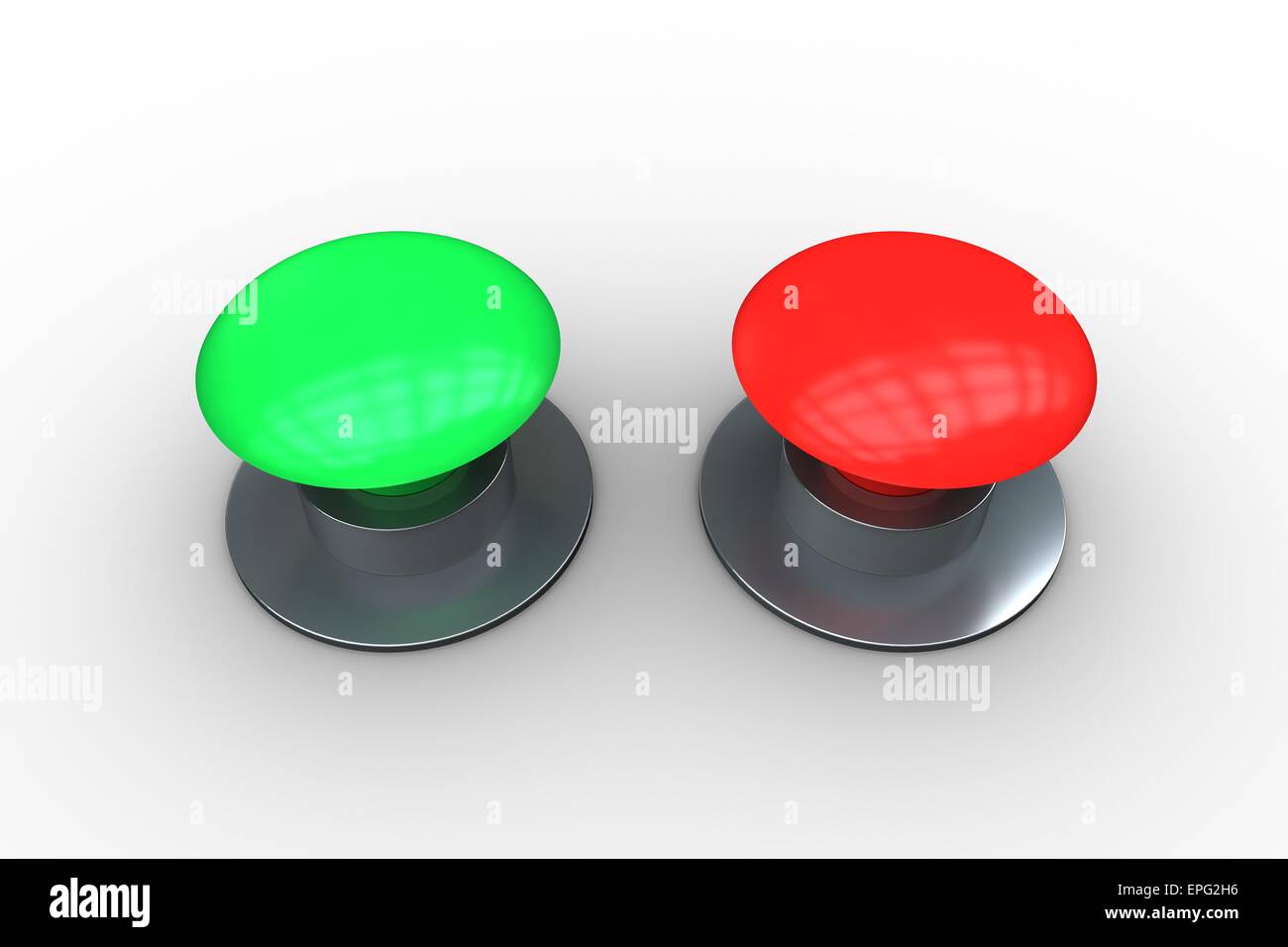 Red and green push buttons Stock Photo - Alamy