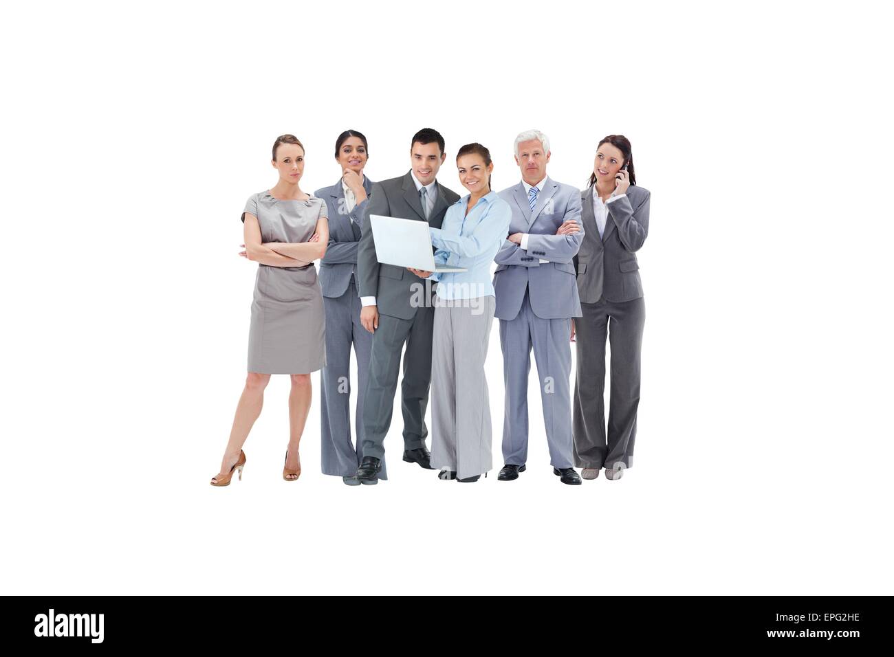 Business team looking at camera Stock Photo - Alamy