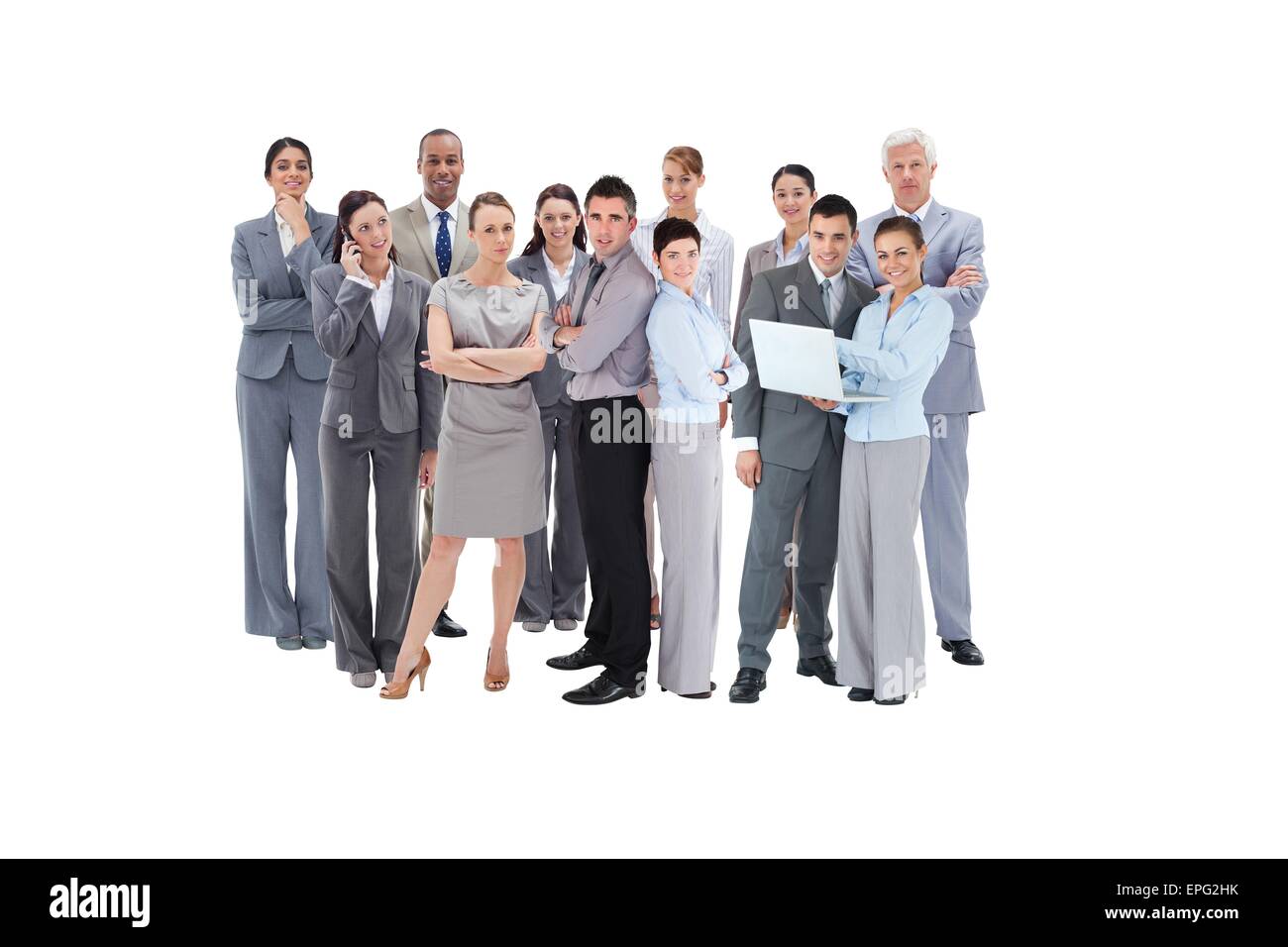 Business team looking at camera Stock Photo - Alamy