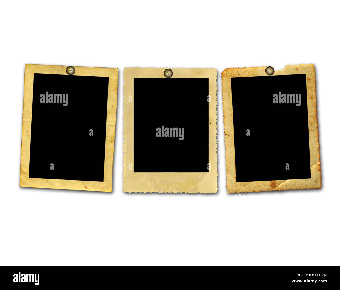 Old vintage paper with grunge frames for photos Stock Photo - Alamy