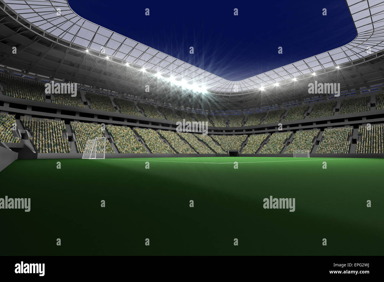 Large football stadium with lights Stock Photo - Alamy