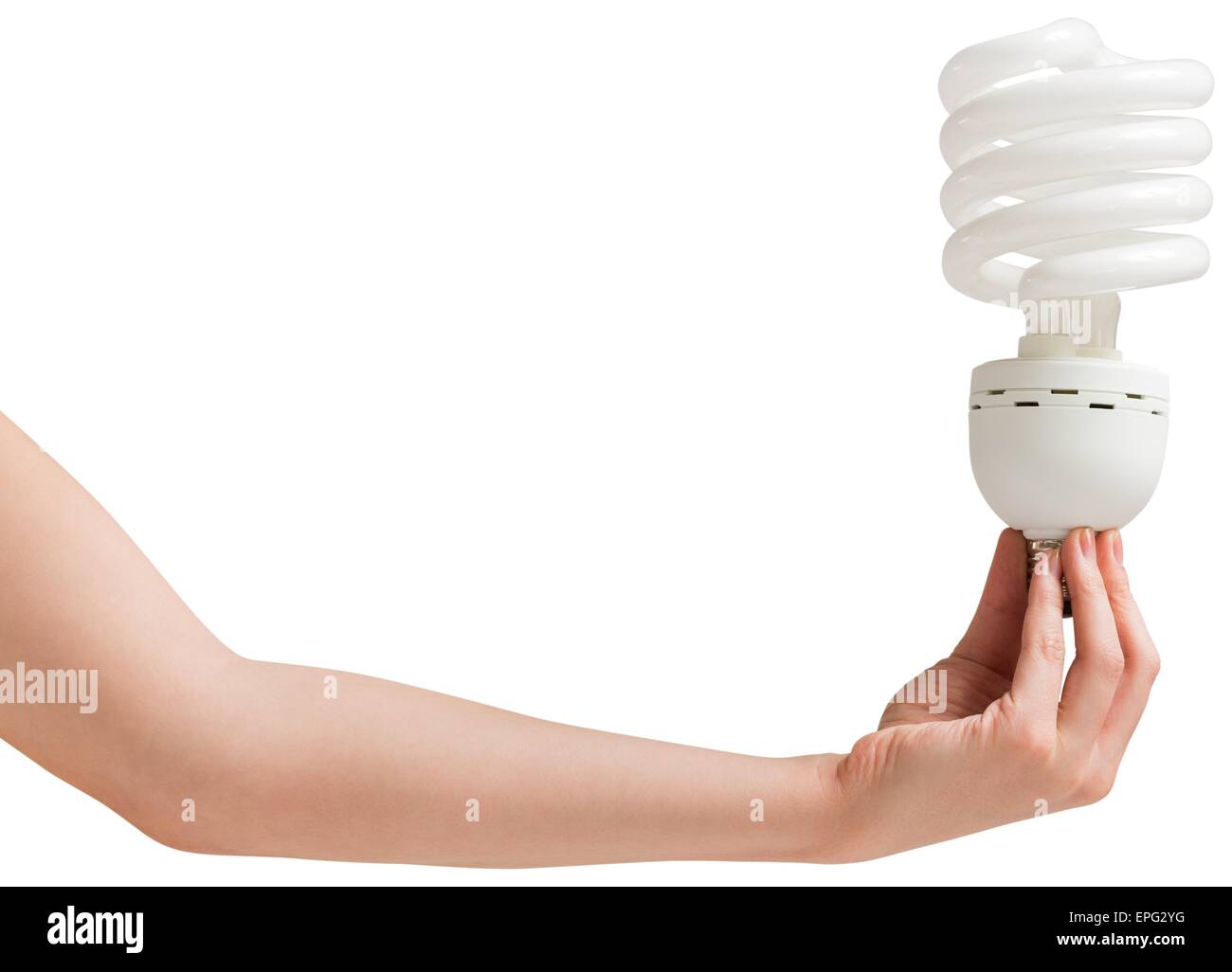 Hand holding energy efficient light bulb Stock Photo - Alamy