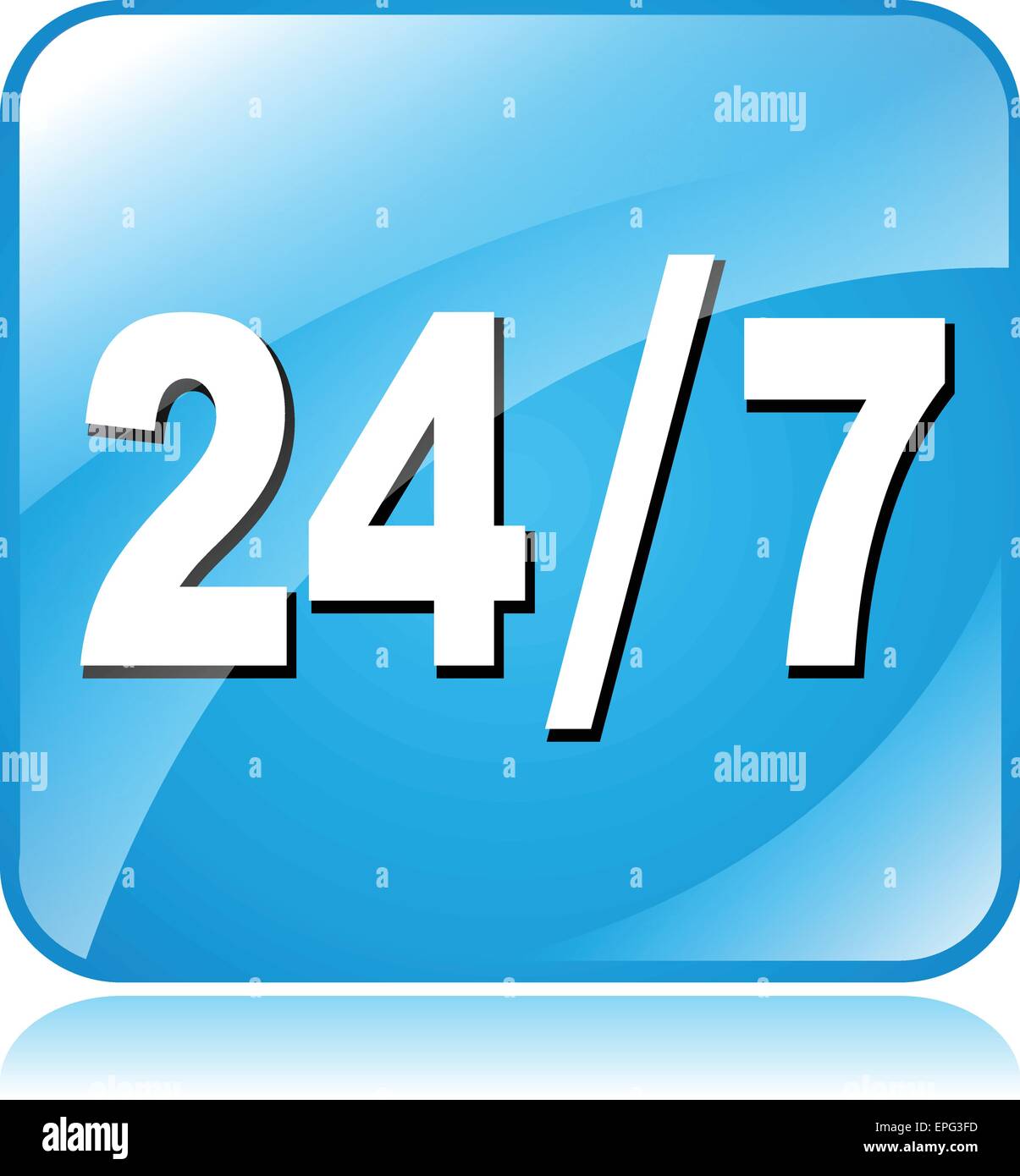 illustration of blue square icon for anytime Stock Vector Image & Art ...