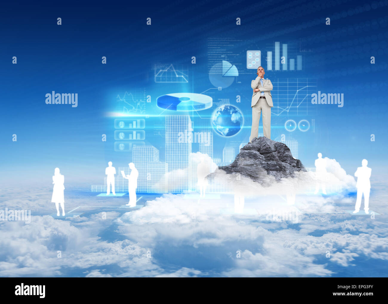 High tech data thinking hi-res stock photography and images - Alamy