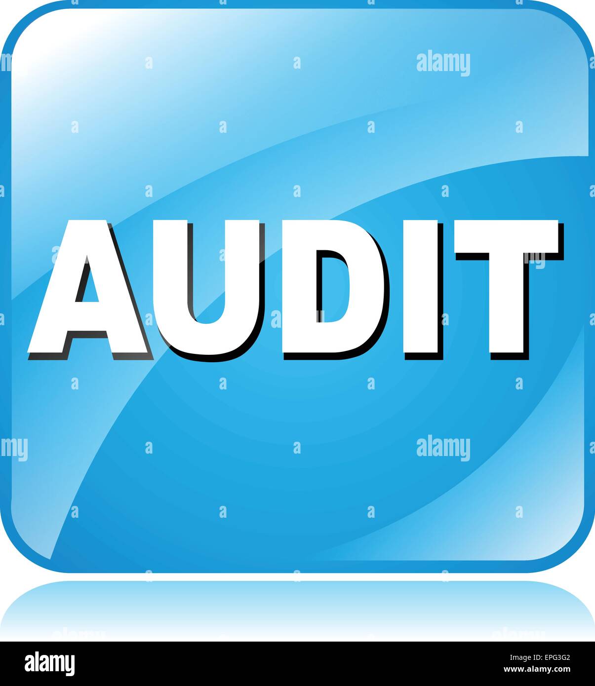 illustration of blue square icon for audit Stock Vector Image & Art - Alamy