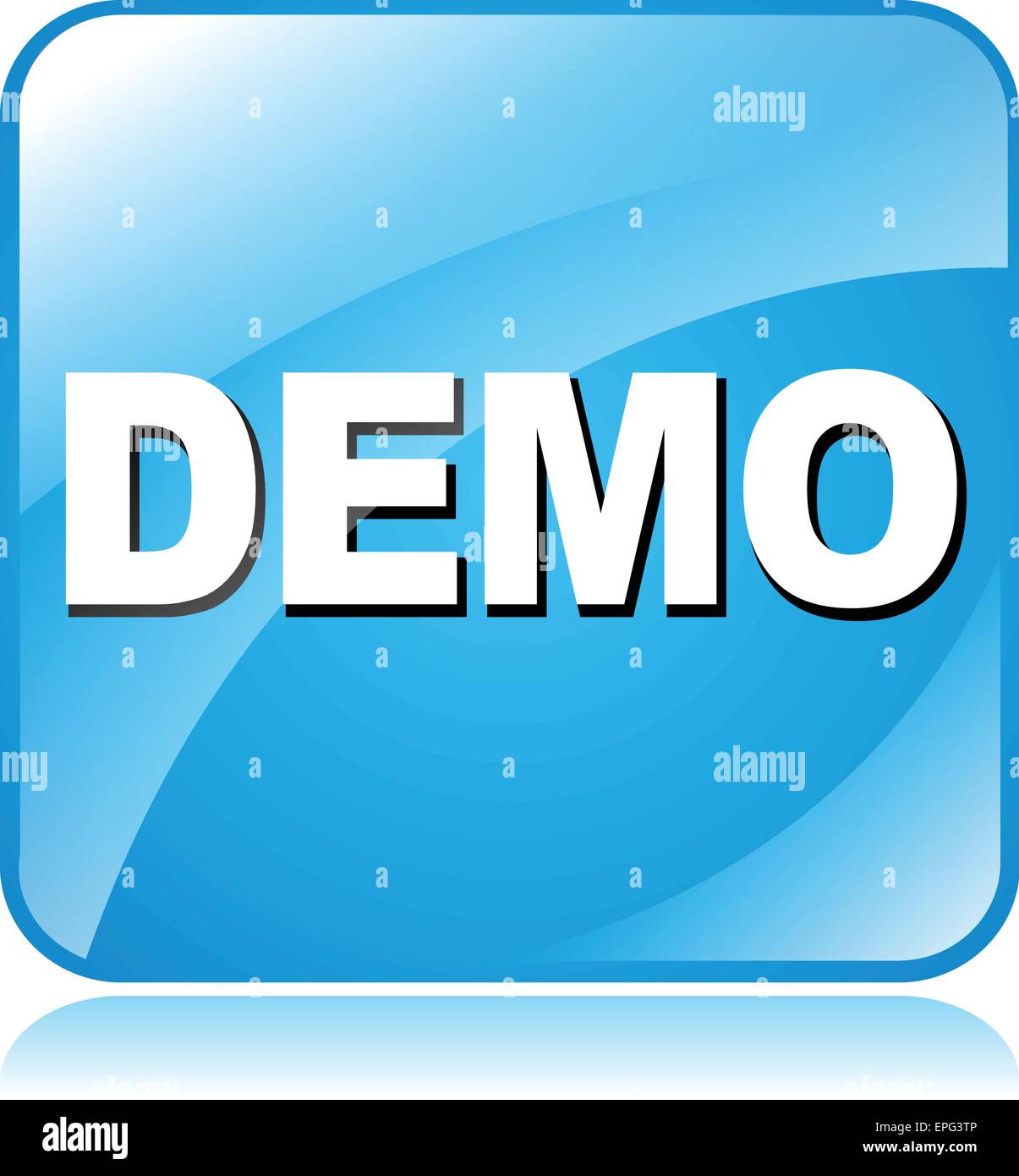 illustration of blue square icon for demo Stock Vector Image & Art - Alamy