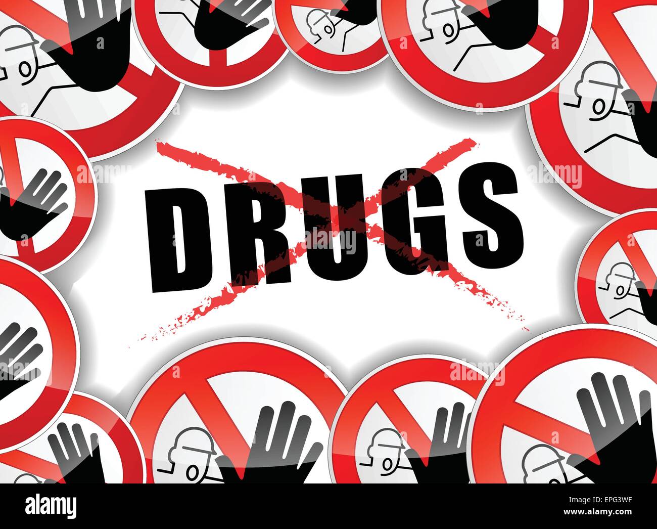 Illustration Of Stop Drugs Design Abstract Concept Stock Vector Image