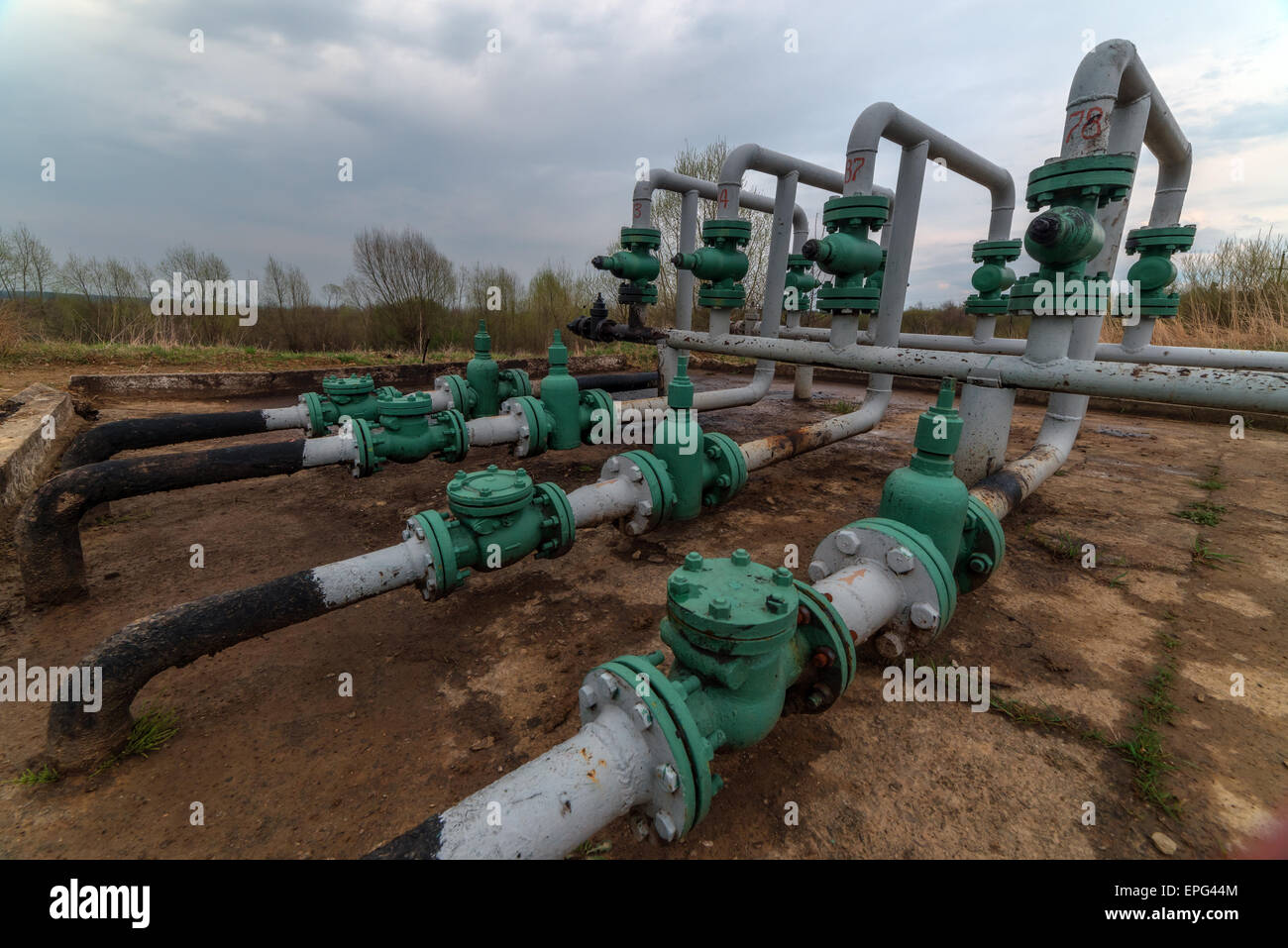 oil pipes in row outdoor Stock Photo - Alamy