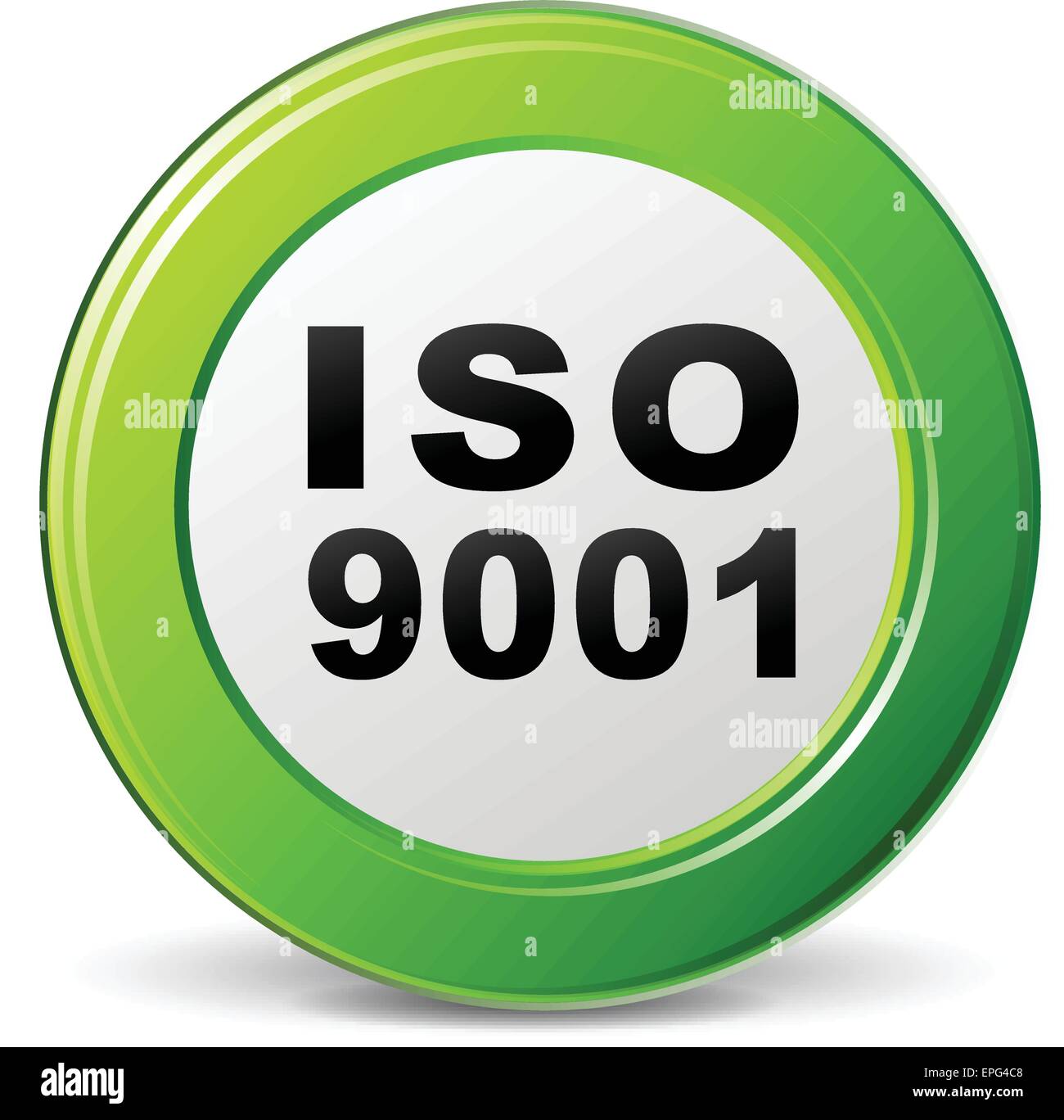 illustration of iso 9001 certification green icon Stock Vector Image ...