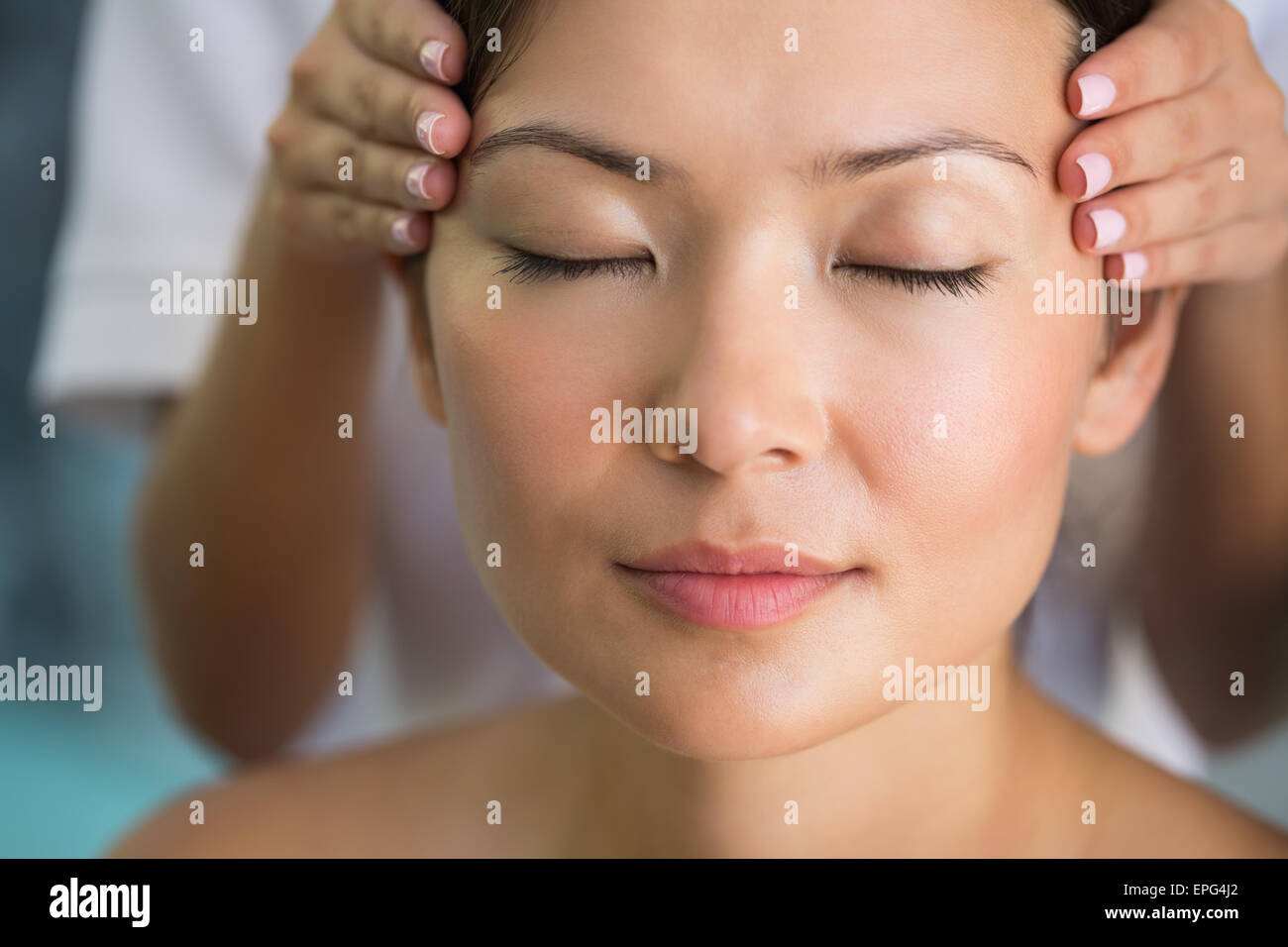 Relaxed brunette getting head hi-res stock photography and images - Alamy
