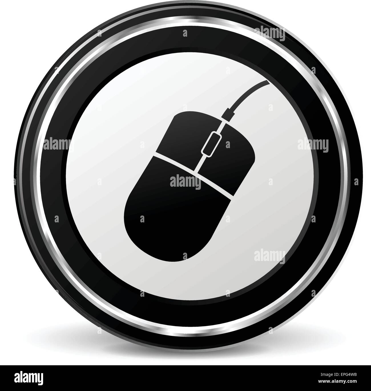 illustration of metal circle icon for computer mouse Stock Vector Image ...