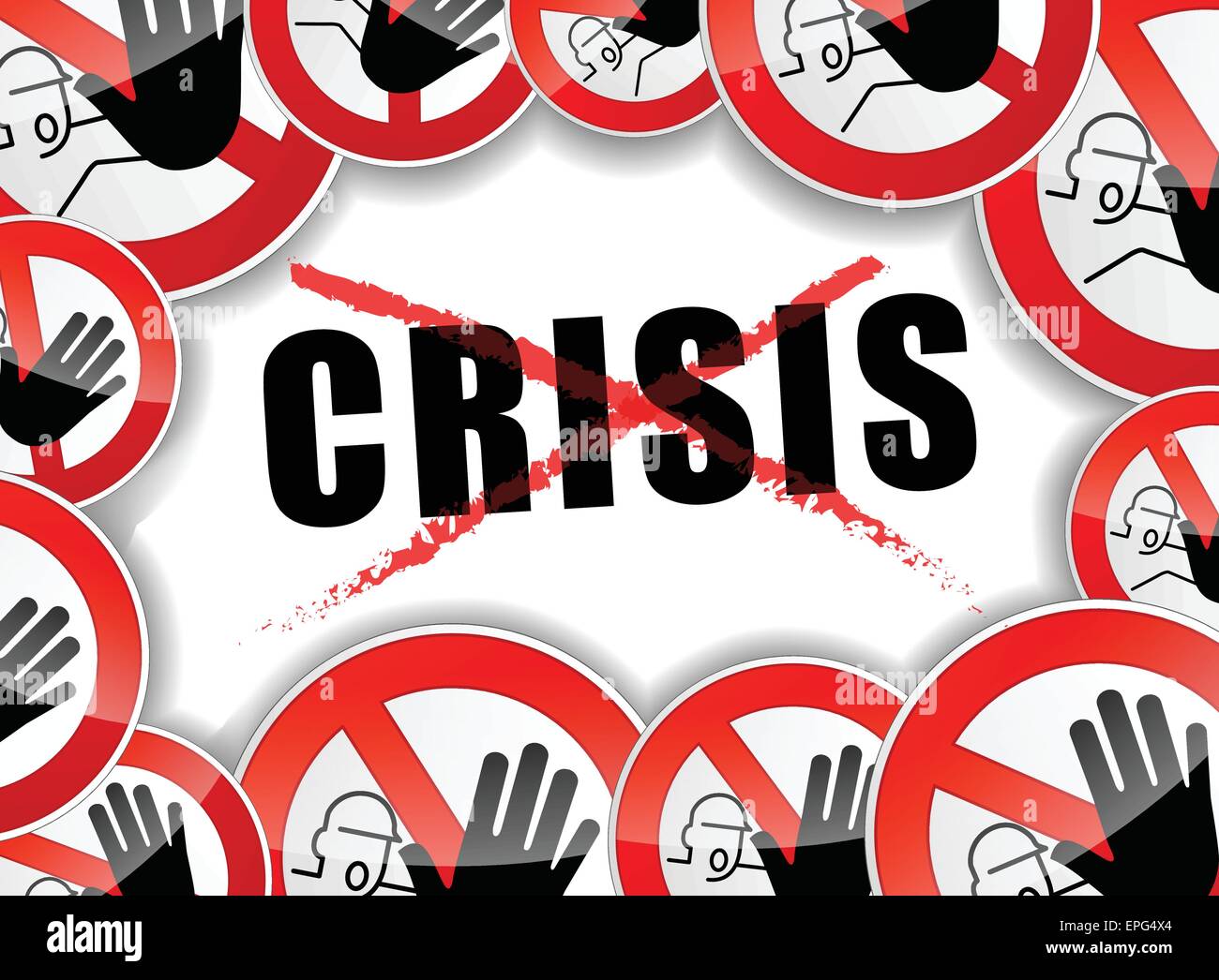 illustration of stop crisis design abstract concept Stock Vector Image ...