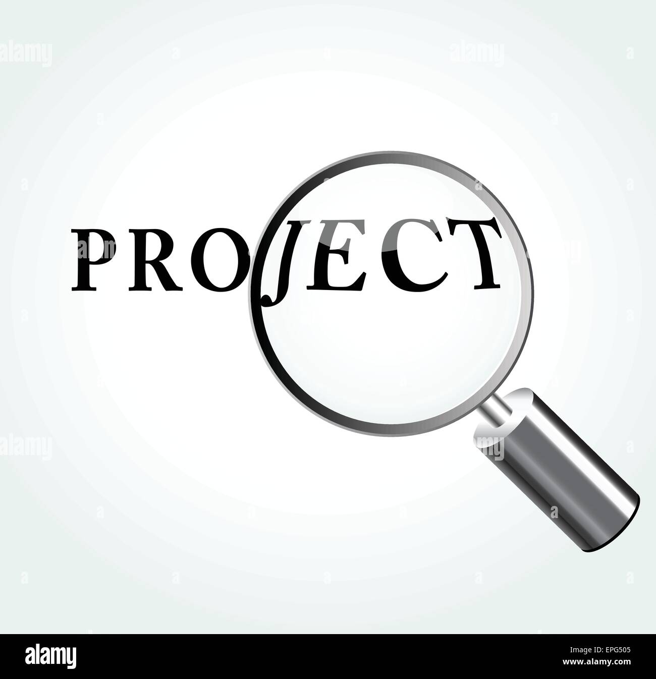 illustration of abstract project concept with magnifying Stock Vector ...