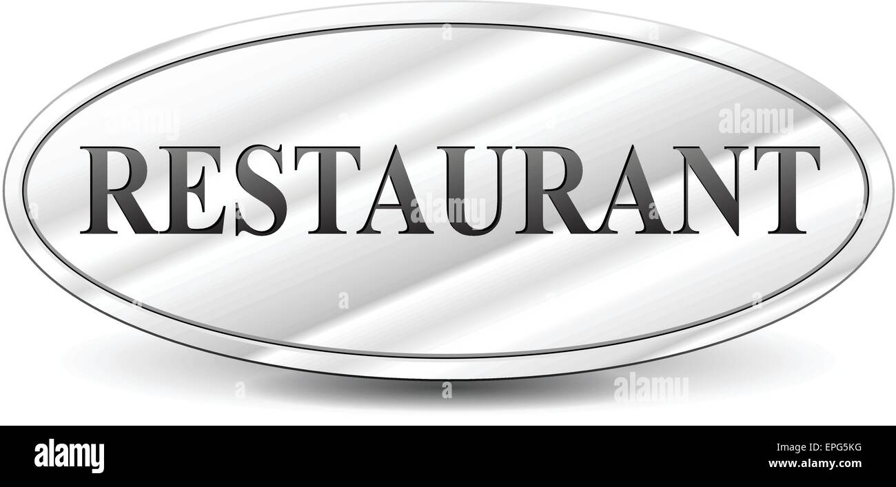 illustration of oval metal restaurant design sign Stock Vector Image ...