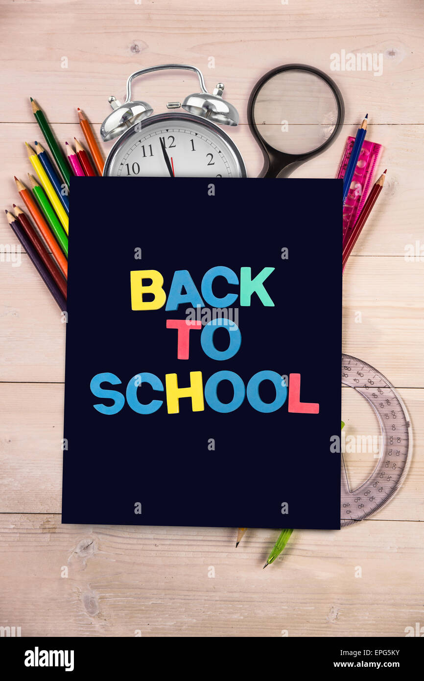 Composite image of back to school message Stock Photo - Alamy