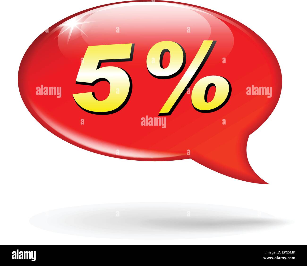 illustration of percentage red speech bubble concept Stock Vector Image ...
