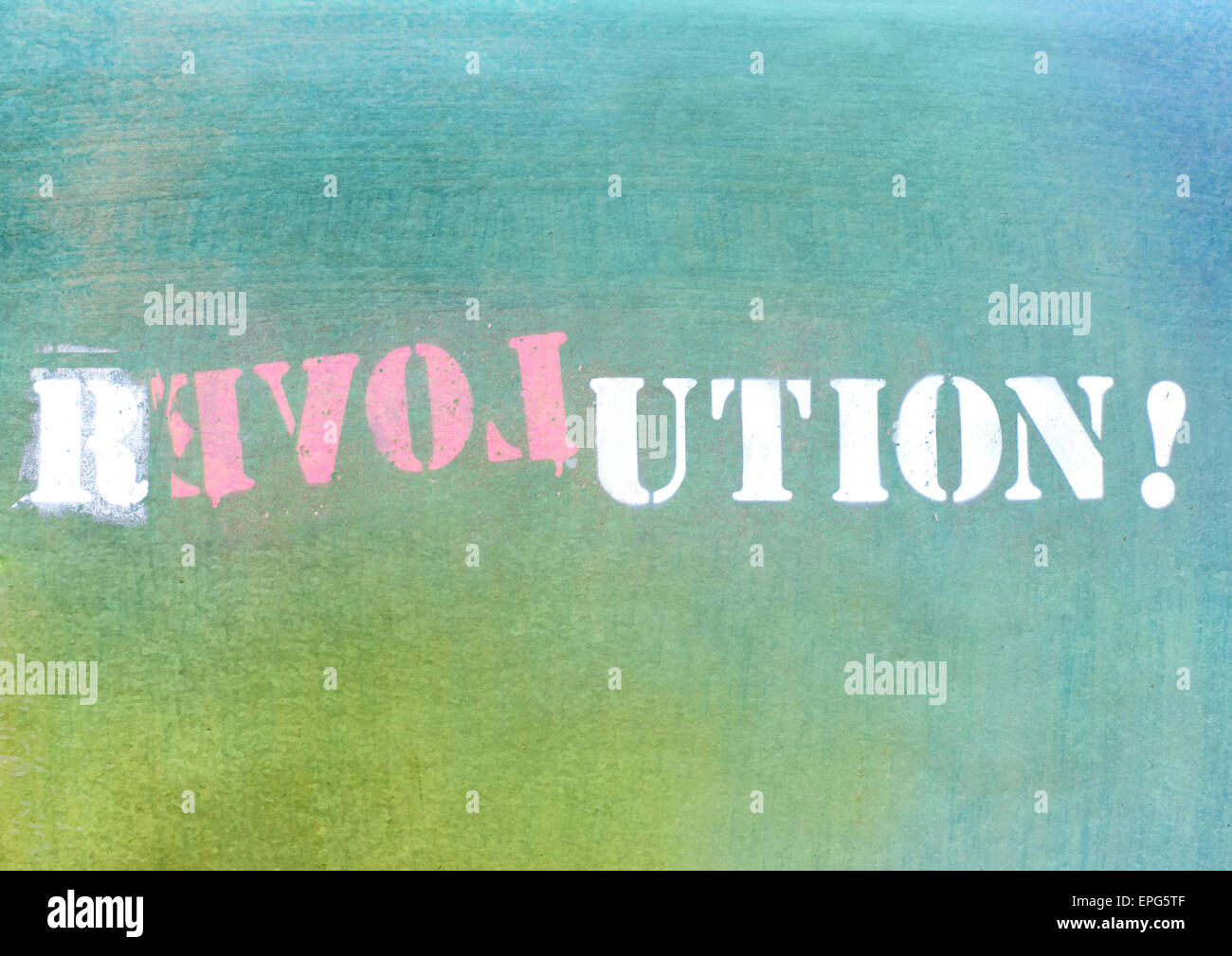 revolution - love graffiti logo on textured wall Stock Photo - Alamy