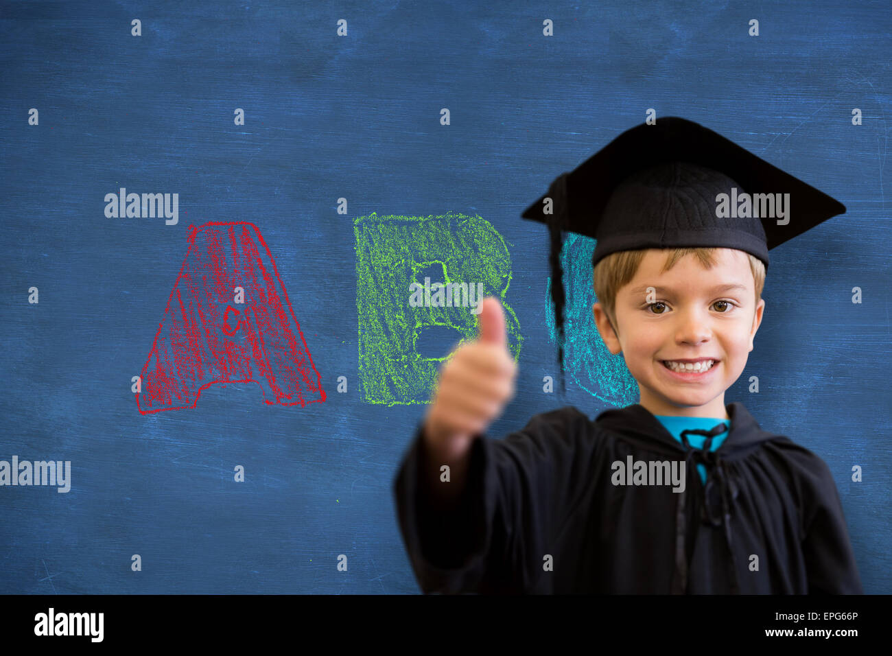 Boy in red graduation gown hi-res stock photography and images - Alamy