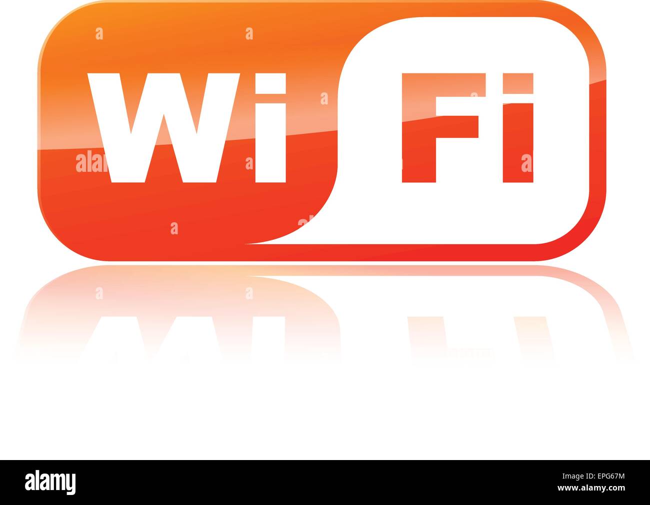 illustration of wifi orange icon on white background Stock Vector Image ...