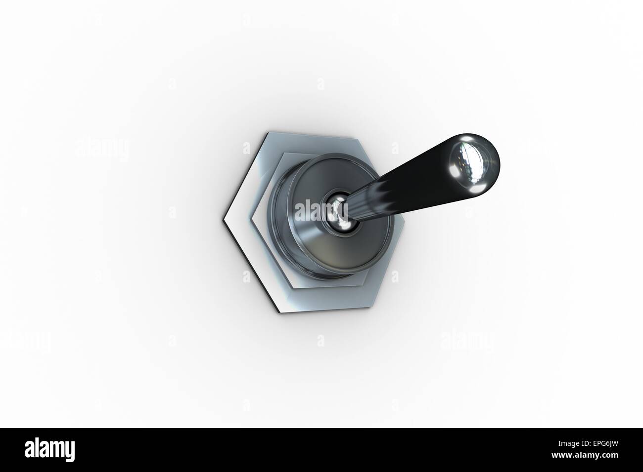 Digitally generated metal flip switch Stock Photo - Alamy