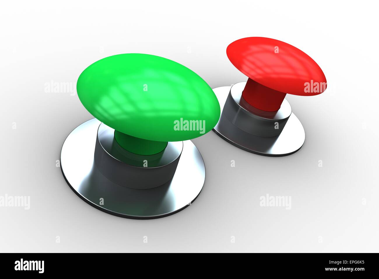 Red and green push buttons Stock Photo - Alamy