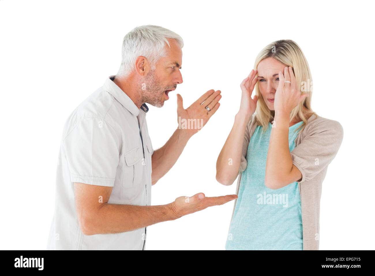 Angry man shouting at his partner Stock Photo - Alamy