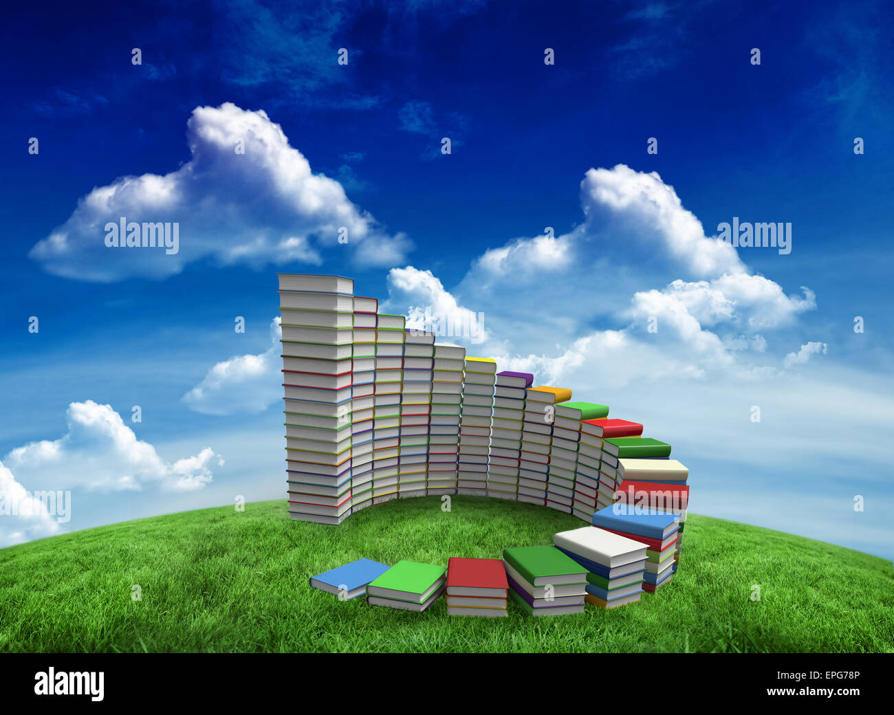 Digital composite pile books hi-res stock photography and images - Alamy