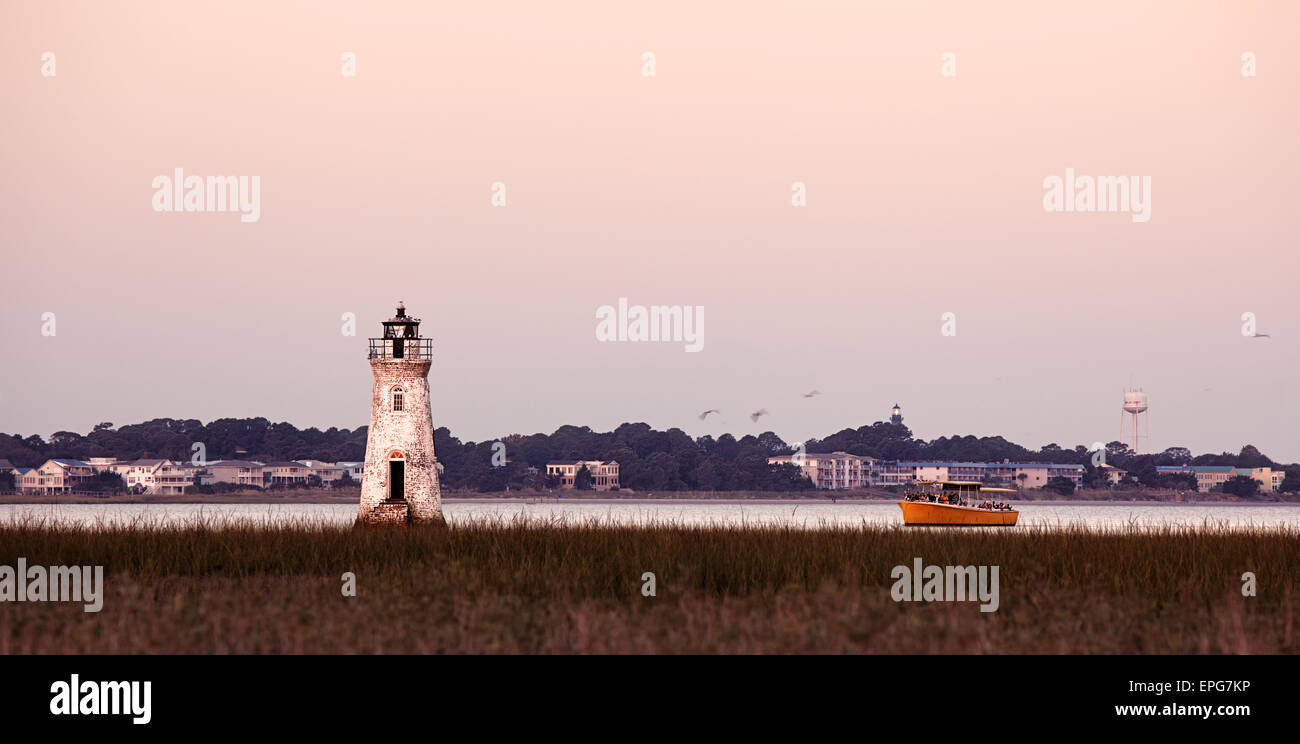 Old lighthouse at the Cockspur island, Georgia, USA Stock Photo - Alamy
