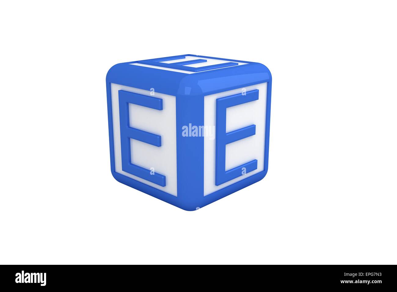 E blue and white block Stock Photo - Alamy