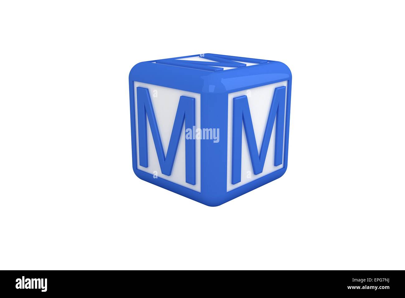 M blue and white block Stock Photo - Alamy