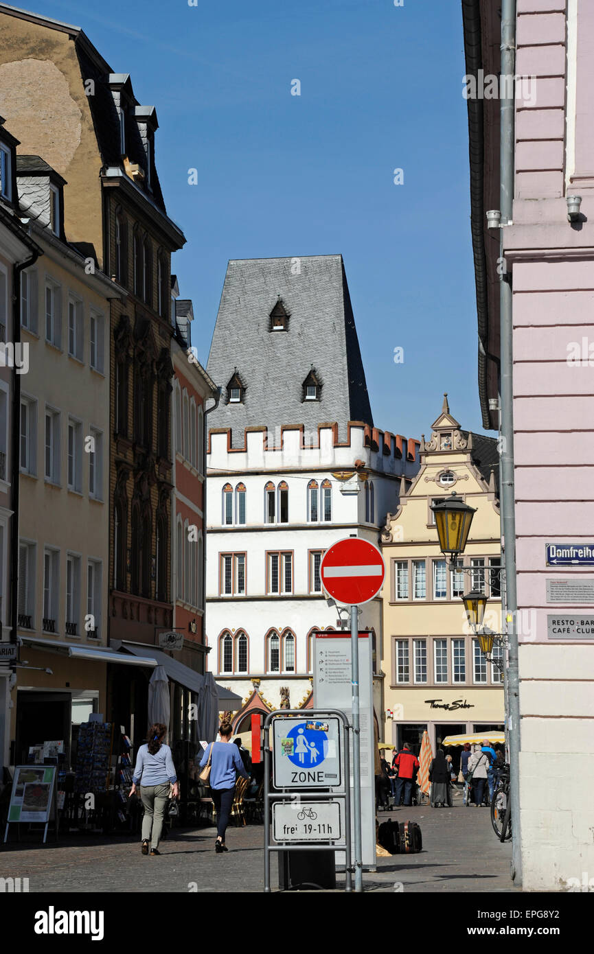 Trier,Treves,Steipe house,Hauptmark,old town,pedestrian zone,Rhineland ...