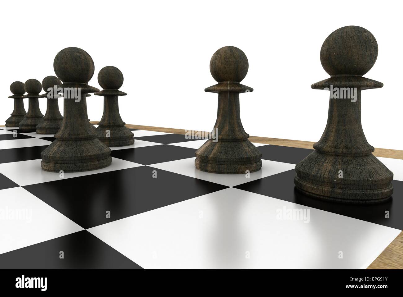 Black pawns on chess board Stock Photo - Alamy