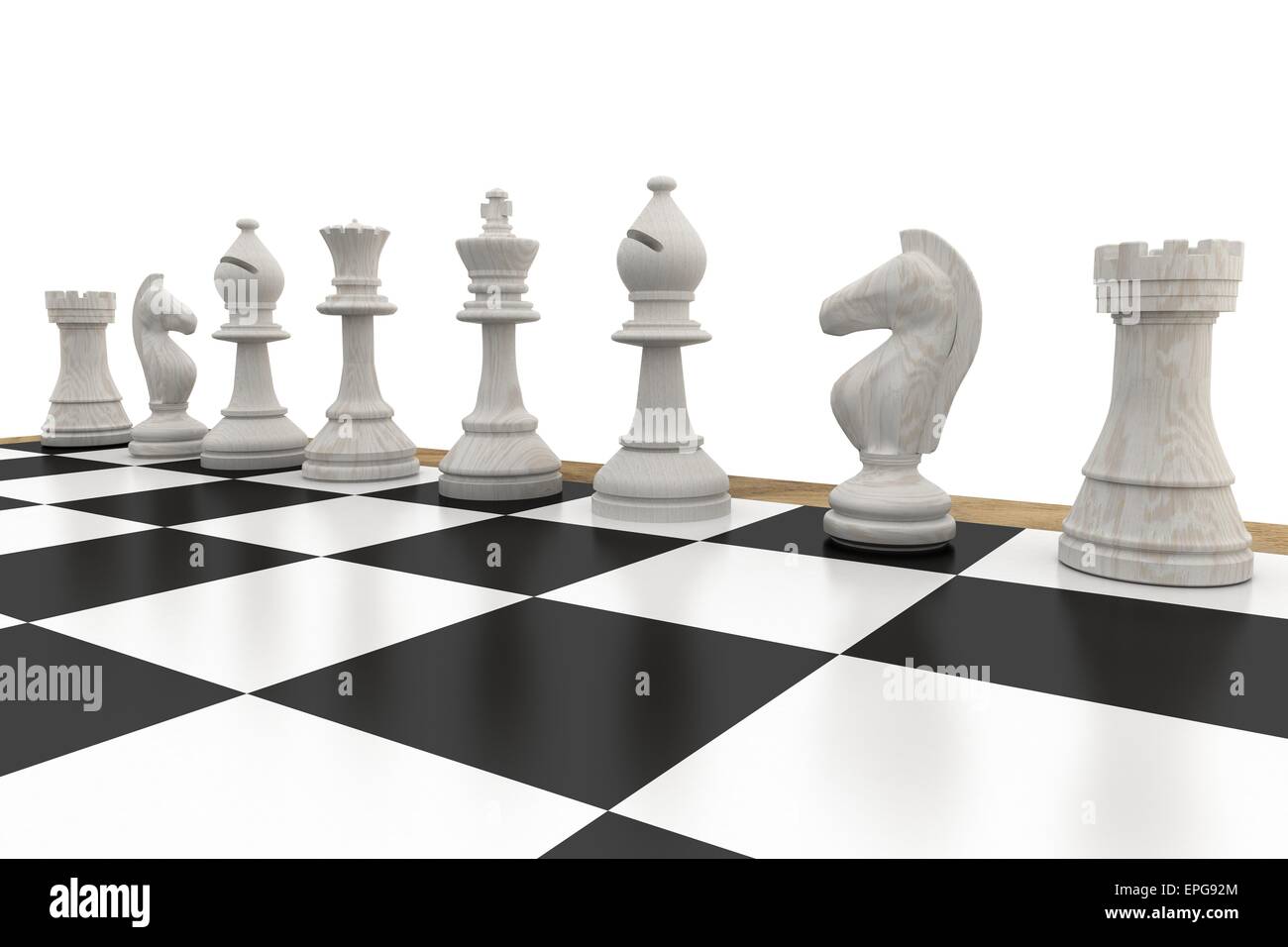 White chess pieces in a row Stock Photo - Alamy
